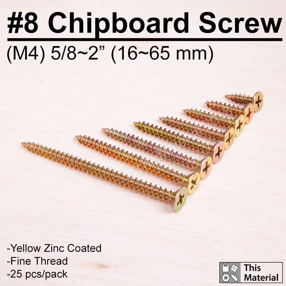 #8 Skru Kayu Chipboard Screw 25 pcs | Shopee Malaysia