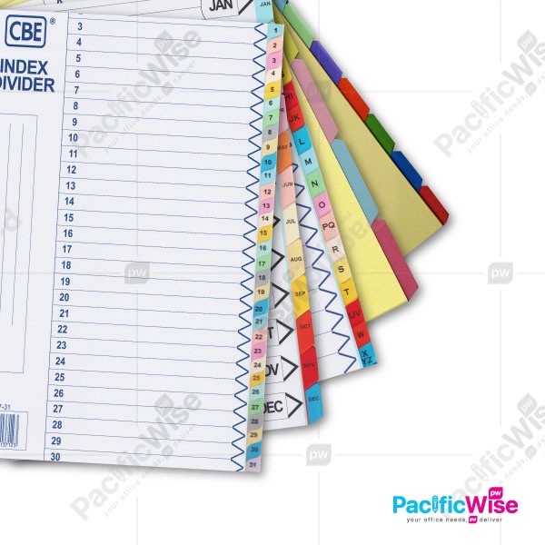 Index Divider/Coloured Index Divider/CBE/Pembahagi Indeks (Jan-Dec/1-31 ...