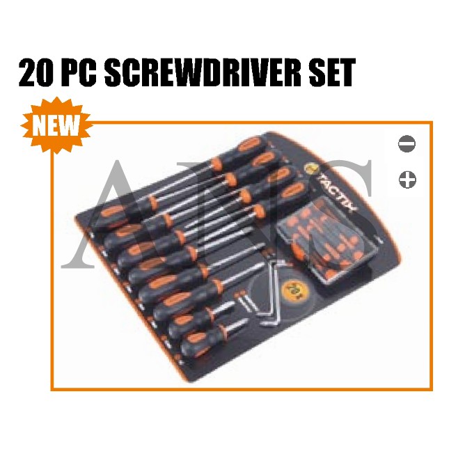 TACTIX 205440 SCREWDRIVER SET 20PC | Shopee Malaysia