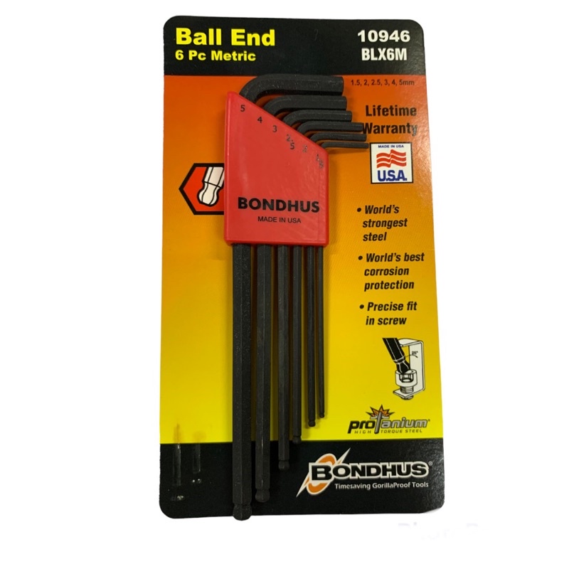 Bondhus 10946, Set 6 Balldriver L-Wrenches 1.5 - 5mm | Shopee Malaysia