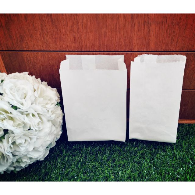 PAPER BAG WAFFLE WHITE PLAIN GOODIES CANDY GIFTS BEG PISANG (100PCS ...