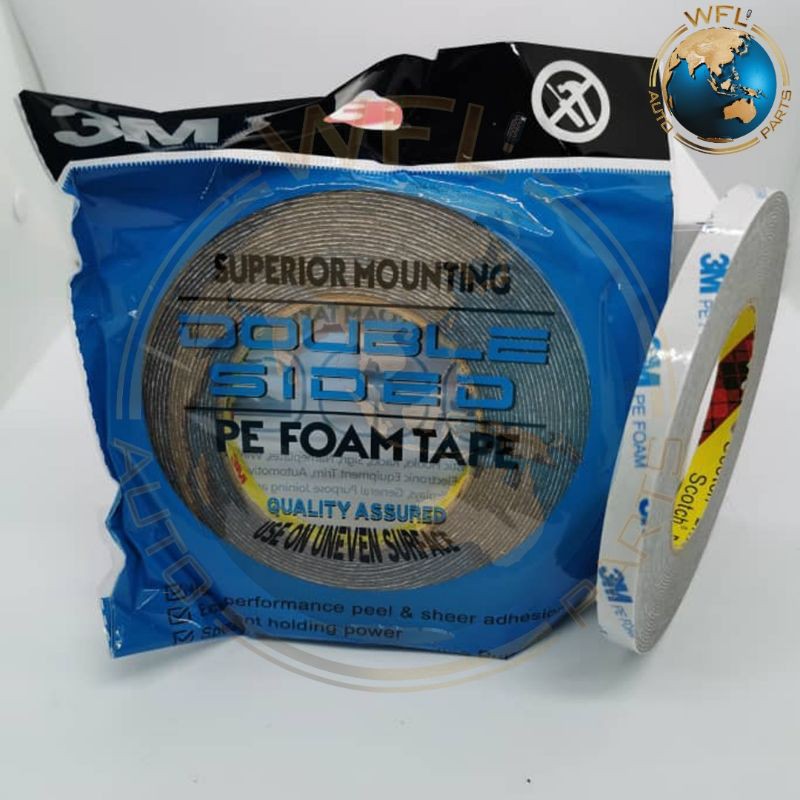 3M DOUBLE SIDE PE FOAM TAPE SUPERIOR MOUNTING 1600T (10mm X 1.2mm X ...