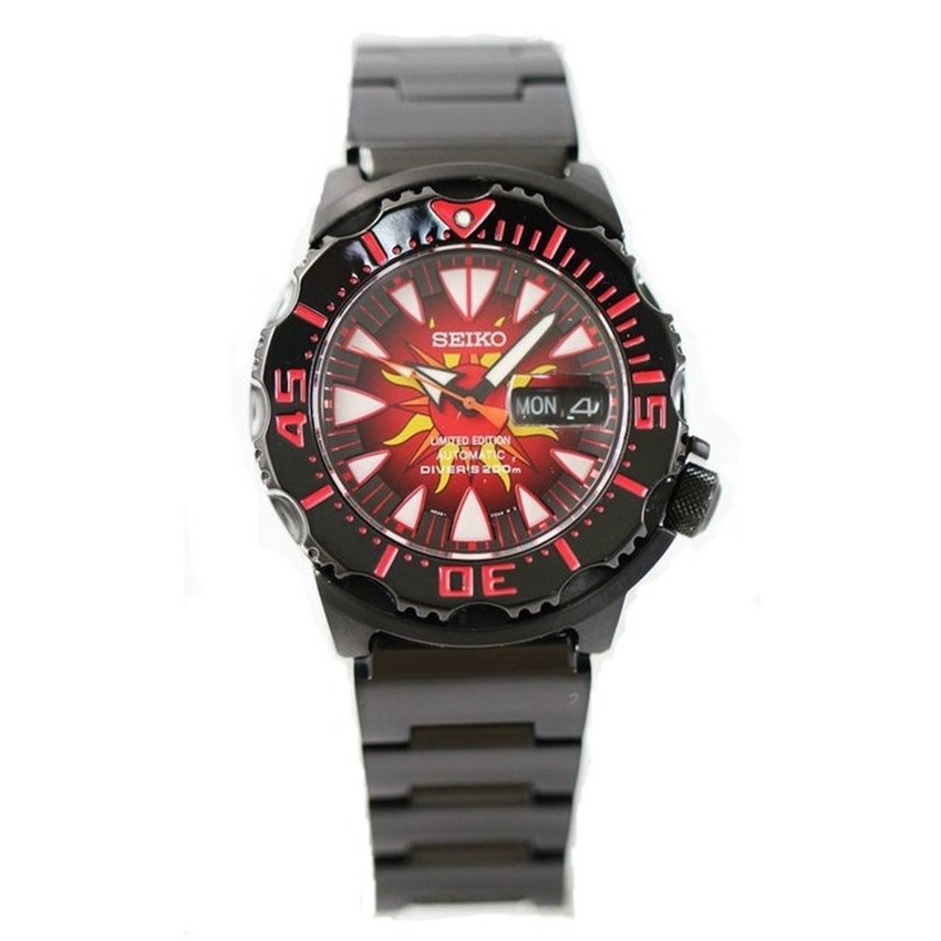 Seiko Monster The Sun Limited Edition Red Dial Black Steel Automatic ...