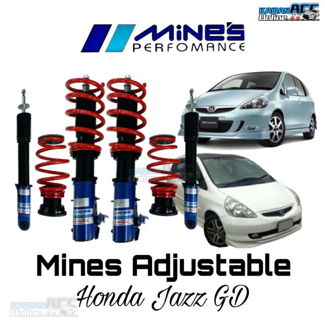 Mines Adjustable High Low Bodyshift Spring Soft Hard For Honda Jazz GD ...