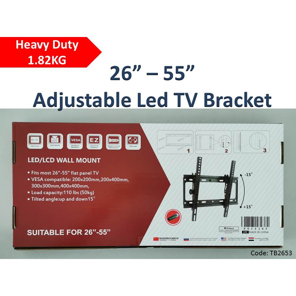 26"-55" ADJUSTABLE LED TV BRACKET (HEAVY DUTY) | Shopee Malaysia