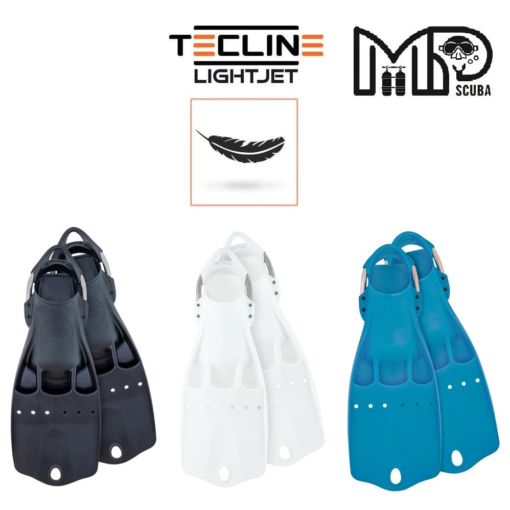 TecLine LightJet Fin Rubber Fins with Stainless Steel Spring Straps for ...