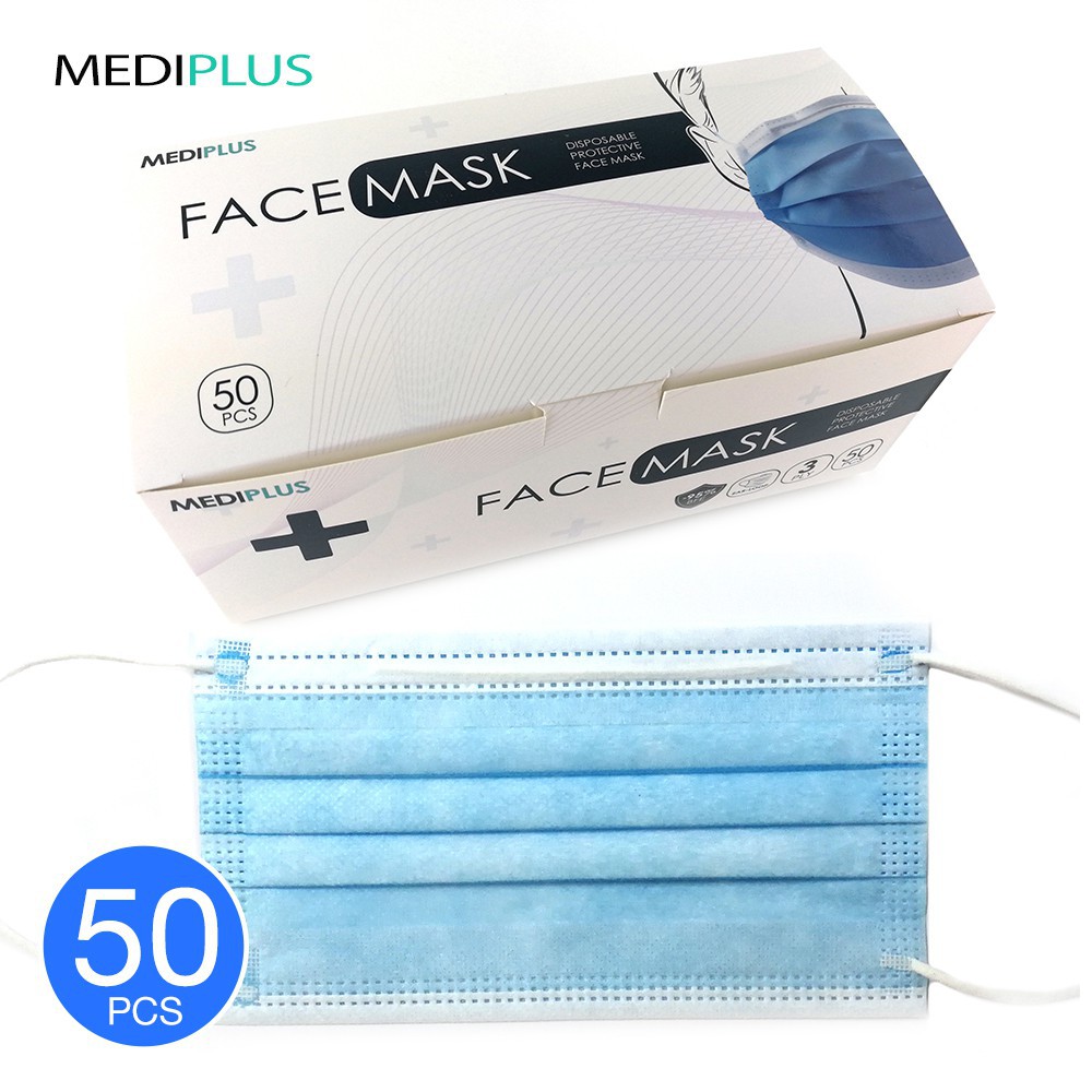 Mediplus & Medicgold Mask Dewasa/Adult 3ply Disposable Protective Face ...