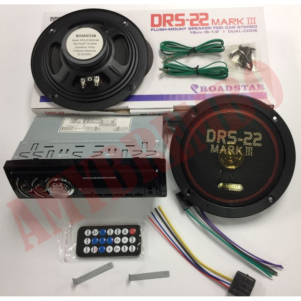 COMBO SET ( 2 IN 1 ) ROADSTAR DRS-22 MARK III FLUSH MOUNT SPEAKER + FM ...