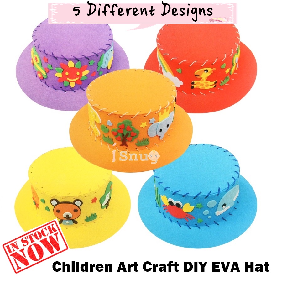 Ready Stock Eva DIY Hat Kid Handmade Children Art Craft 现货EVA帽子儿童手工DIY ...