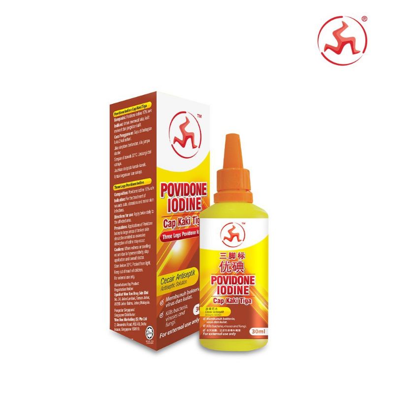 Three Legs Povidone Iodine/ Cap Kaki Tiga Povidone Iodine | Shopee Malaysia