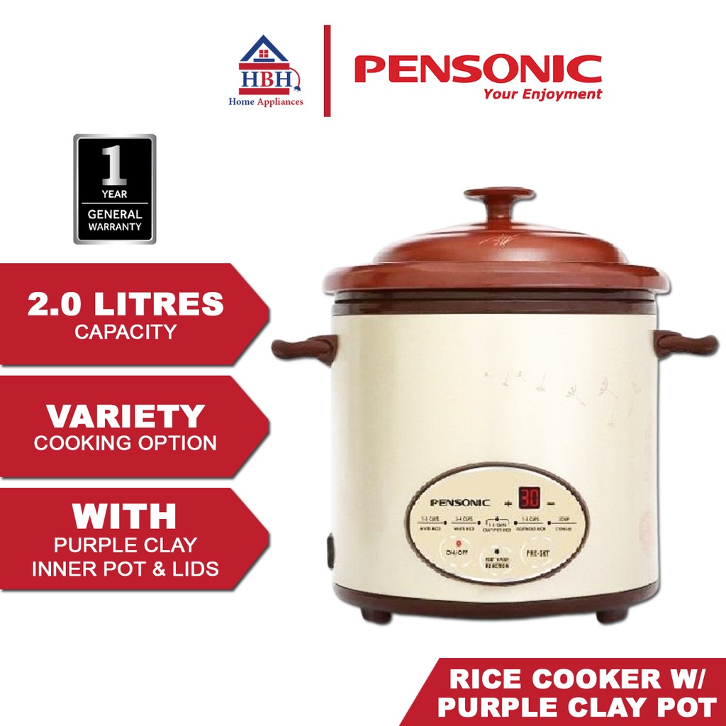Pensonic Healthy Purple Clay Rice Cooker PRC-20AC (2.0L) | Shopee Malaysia
