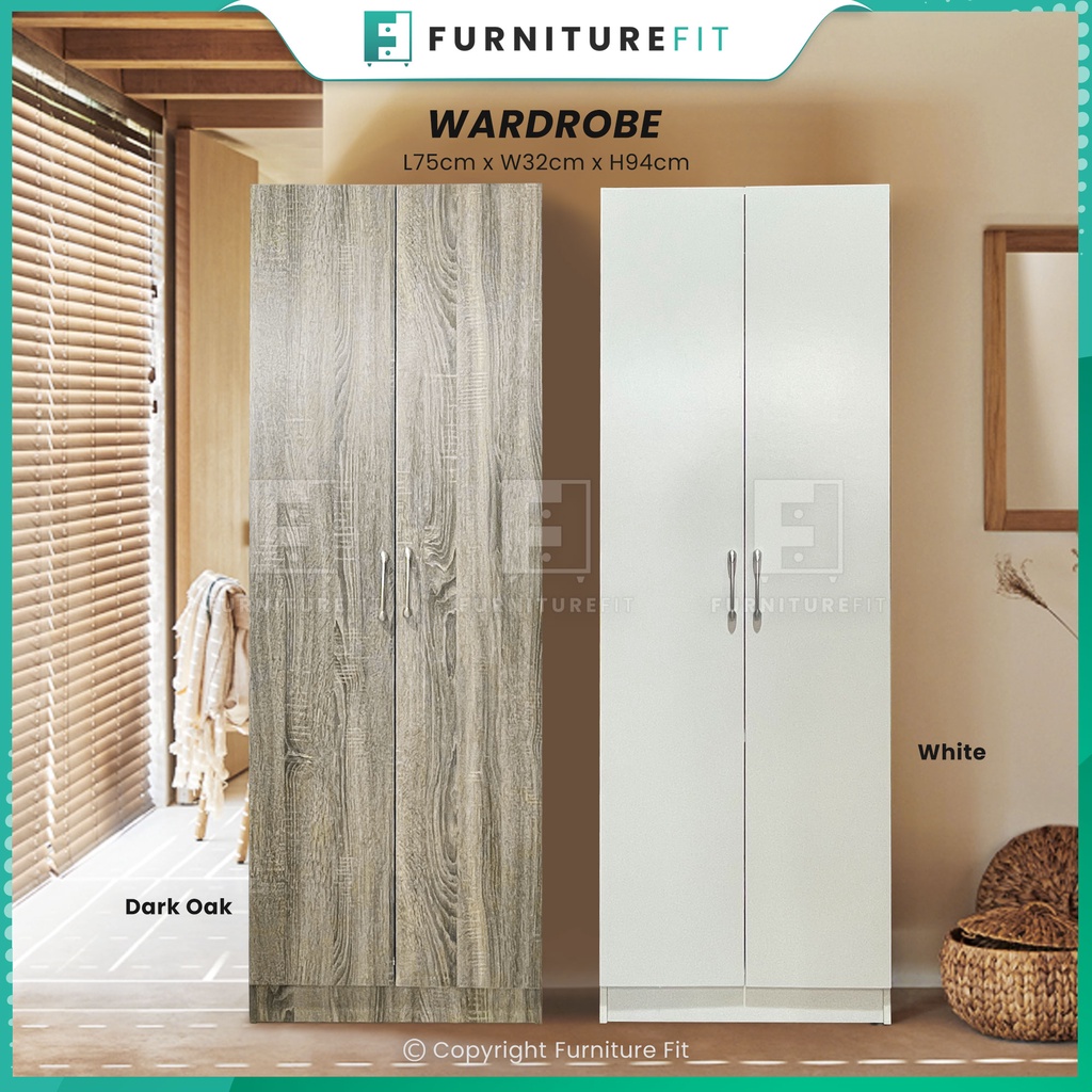 FurnitureFit 2-DOOR WARDROBE / ALMARI BAJU PUTIH STYLE IKEA / ALMARI 2 ...
