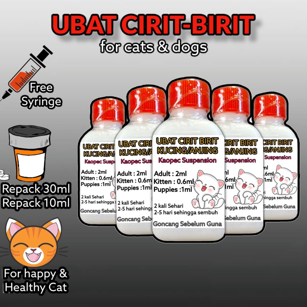 Kaopec Suspension Ubat Cirit Birit Diarrhea Kucing Arnab Anjing 10ml ...