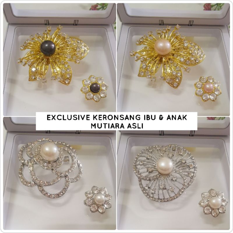 (FREE BOX) EXCLUSIVE KERONSANG IBU & ANAK MUTIARA ASLI SABAH | Shopee ...