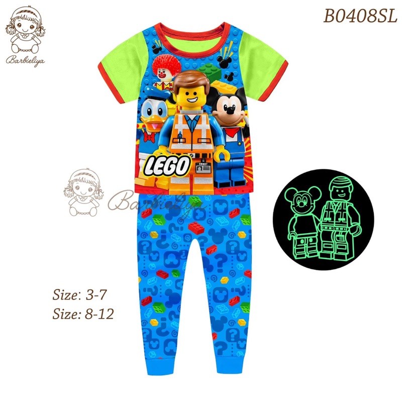 CLEARANCE B0408SL Lego Glow In The Dark Boy Pyjamas (3y) | Shopee Malaysia
