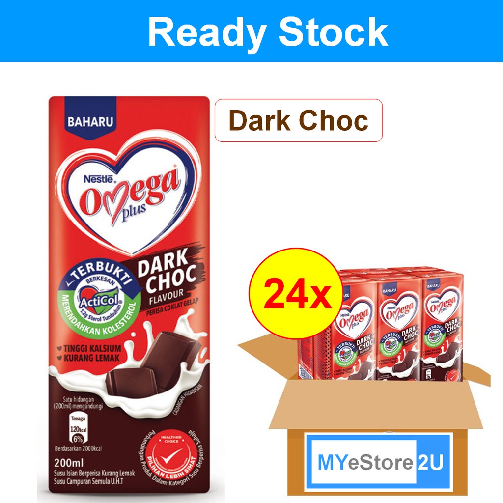 Nestle Omega Plus Dark Choc (200ml x 24 Packs) | Shopee Malaysia