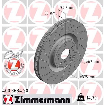 Mercedes Benz M-Class GLE W166 ZIMMERMANN GERMANY Front Brake Disc ...