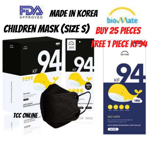 (Ready Stock) BIOMATE CHILDREN KF94 4 LAYER MASK (BLACK & WHITE ...