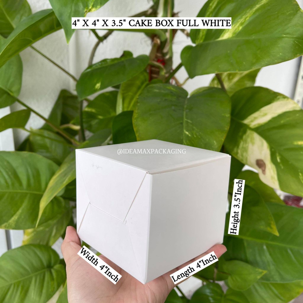 Ready Stock 4x4x3.5 Inch Full White Cake Box (100pcs) | Shopee Malaysia
