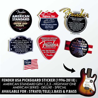 Fender USA Sticker Pickguard Guitar And Bass Pickguard Sticker Set ...