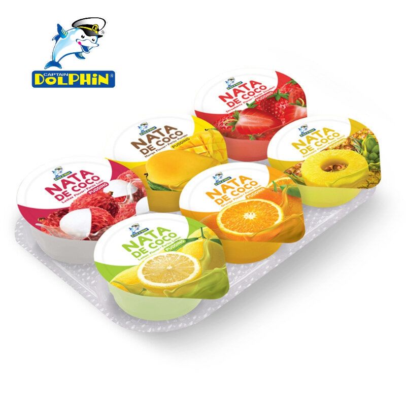 [TKM] Captain Dolphin Mixed Flavors Pudding with Nata De Coco 510g (85g ...