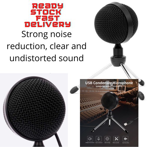 [ Local Ready Stock ] USB Condenser Microphone with 2m pickup range ...