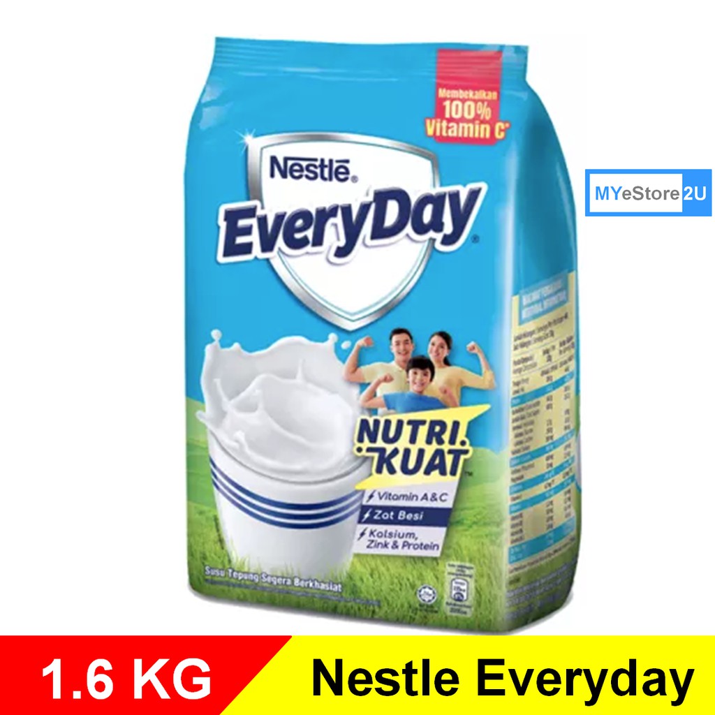 NESTLE Everyday 1.6KG (Susu Tepung. Milk Powder. Powder Milk) | Shopee ...