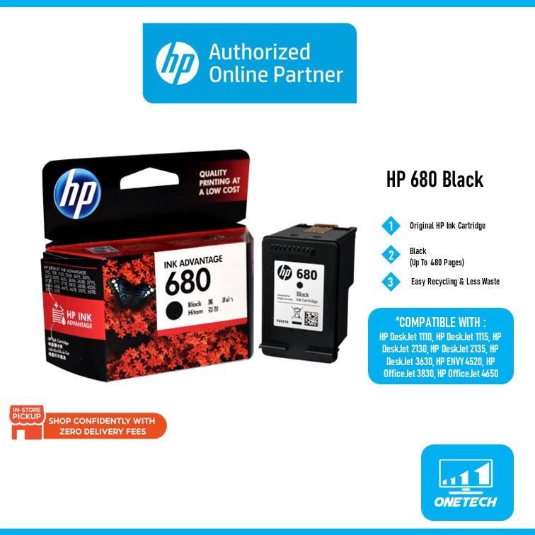 HP 680 Cartridge - Black/Color F6V27AA/F6V26AA | Shopee Malaysia
