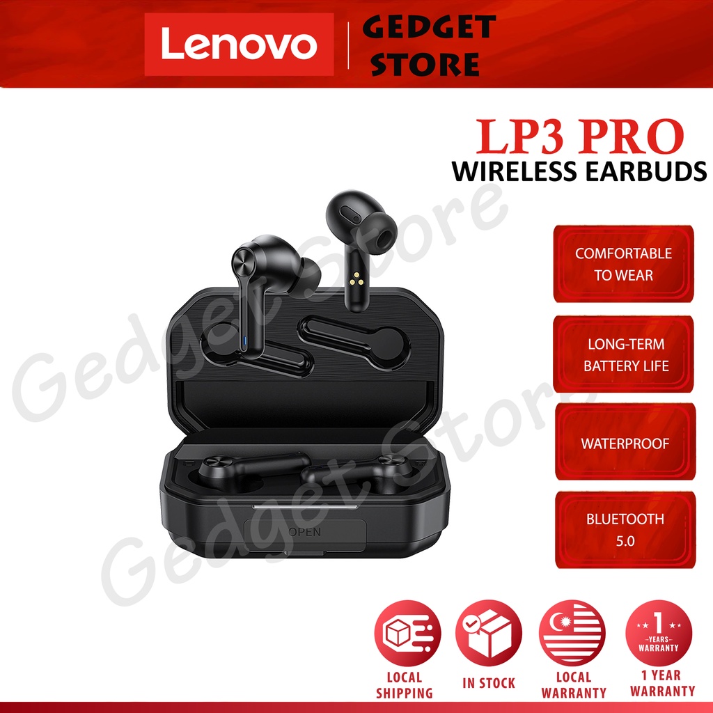 Lenovo LP3 Pro TWS Wireless Bluetooth 5.0 Earbuds Headphone LED Power ...