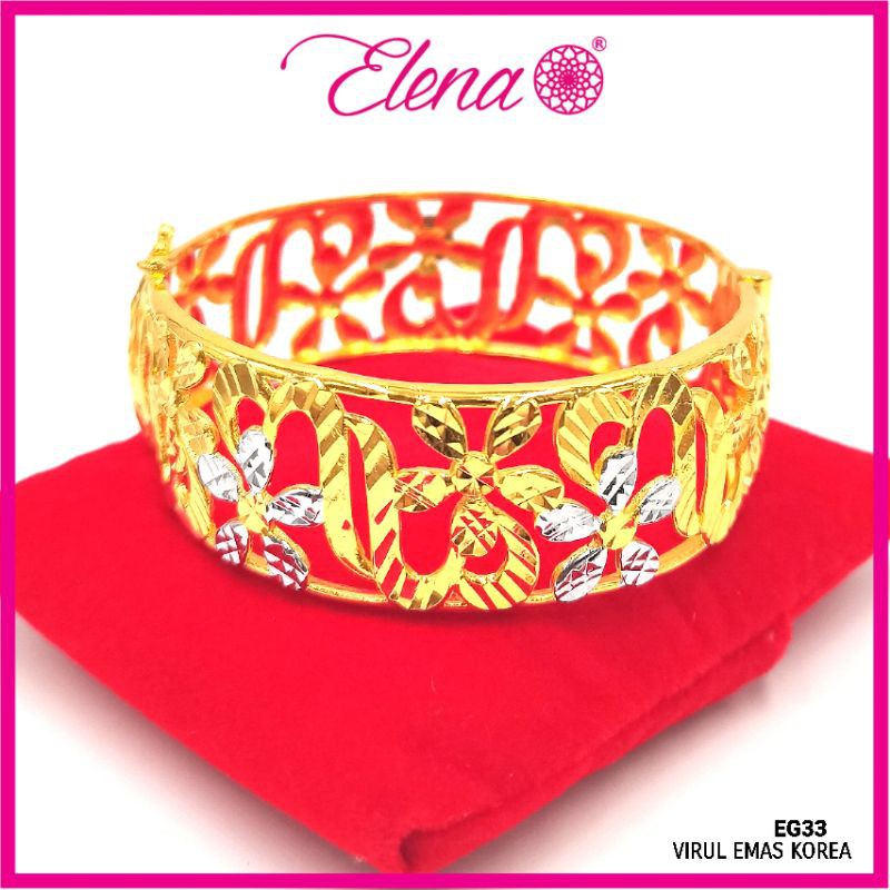 Elena Emas Korea Bangle - Gelang Tangan Dewasa Bangle ( EG33 ) | Shopee Malaysia
