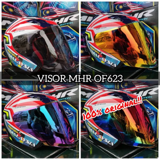 VISOR MHR OF622 COLOUR SIANG MALAM ( FIRE ORANGE / RAINBOW/PURPLE ...