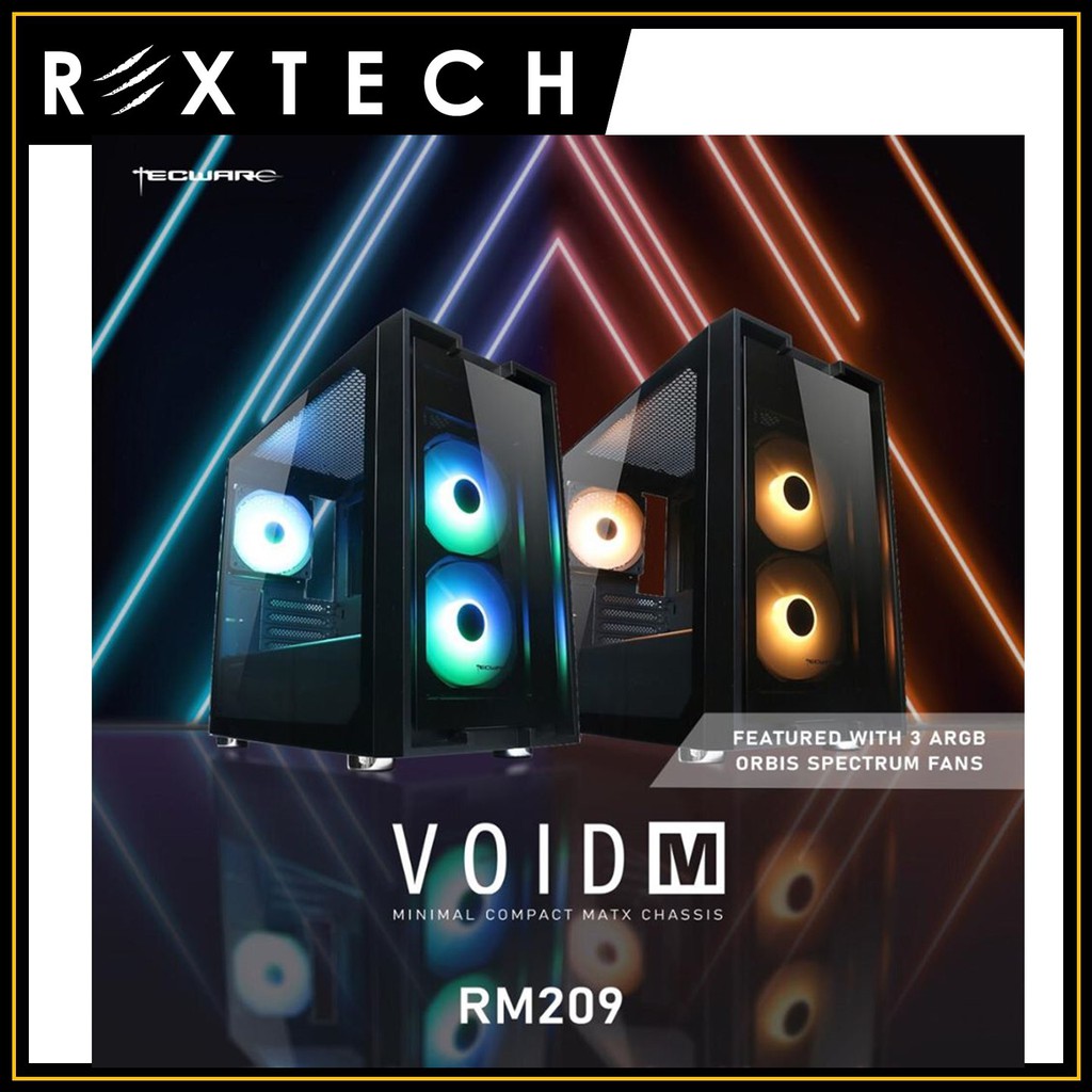 TECWARE VOID M ARGB TG M-ATX CHASSIS - BLACK | Shopee Malaysia