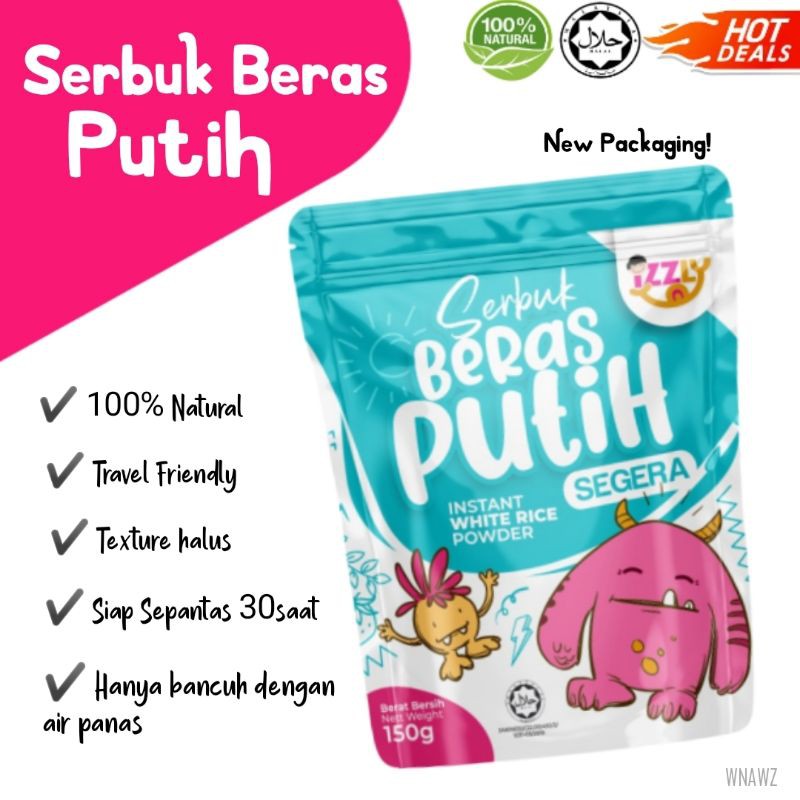 Izzly Serbuk beras putih | Beras halus baby 100% Natural Izzly | Shopee ...