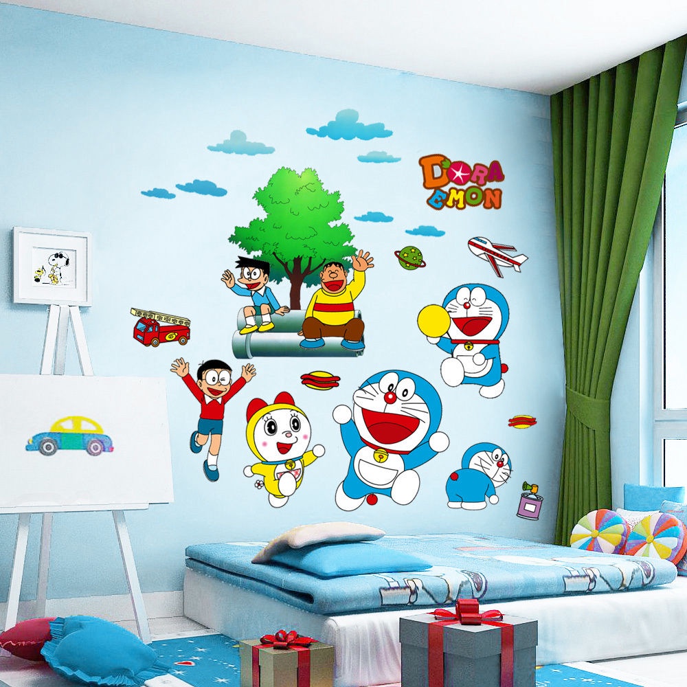 Ready Stock-Anime Doraemon Tampal Kertas Bilik Tidur Kepala Katil Kanak ...
