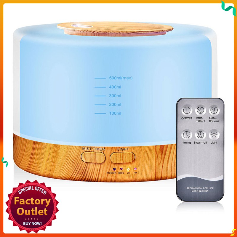 500ML Remote Control Ultrasonic Electric Aroma Diffuser Light Air ...