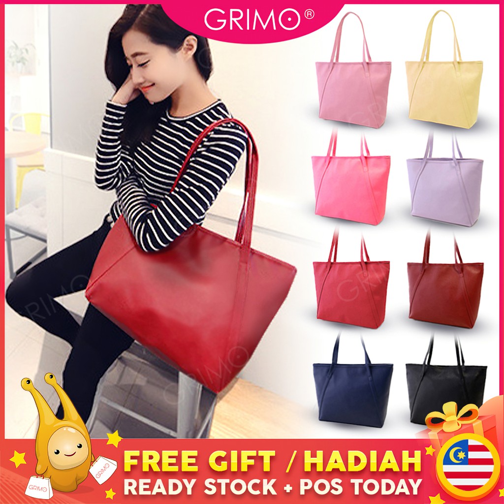 READY STOCK🍀GRIMO Casual Zip Shoulder Beg Tangan Wanita Women's Handbag ...