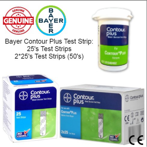 Original* Bayer Contour Plus Blood Glucose Diabetes Test Strips ...