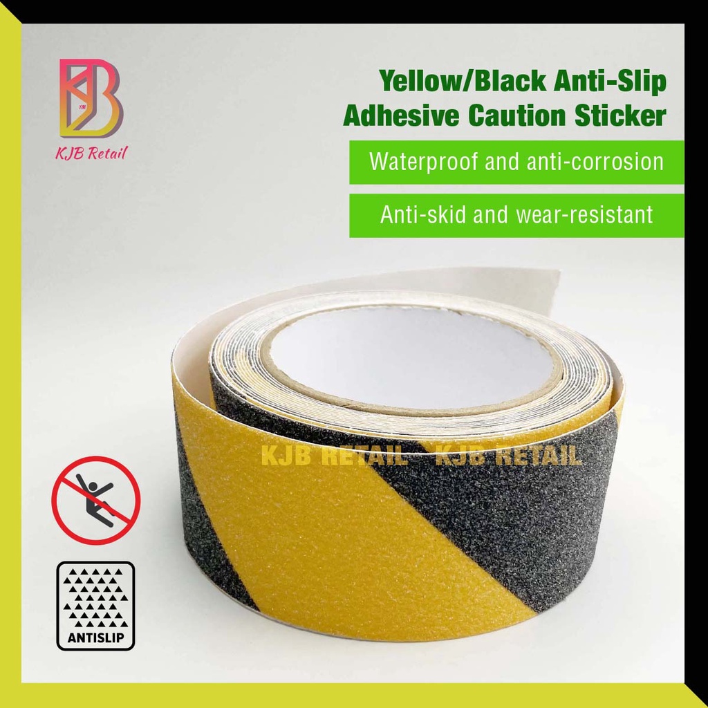Yellow & Black stripes Caution Tape/Self-adhesive 48mm Hazard Safety ...