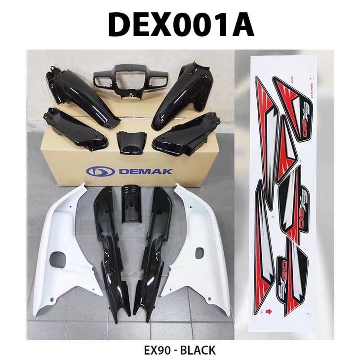 DEMAK EX90 COVERSET / COVER SET + LEG SHIELD + STICKER / STRIPE (NEW ...