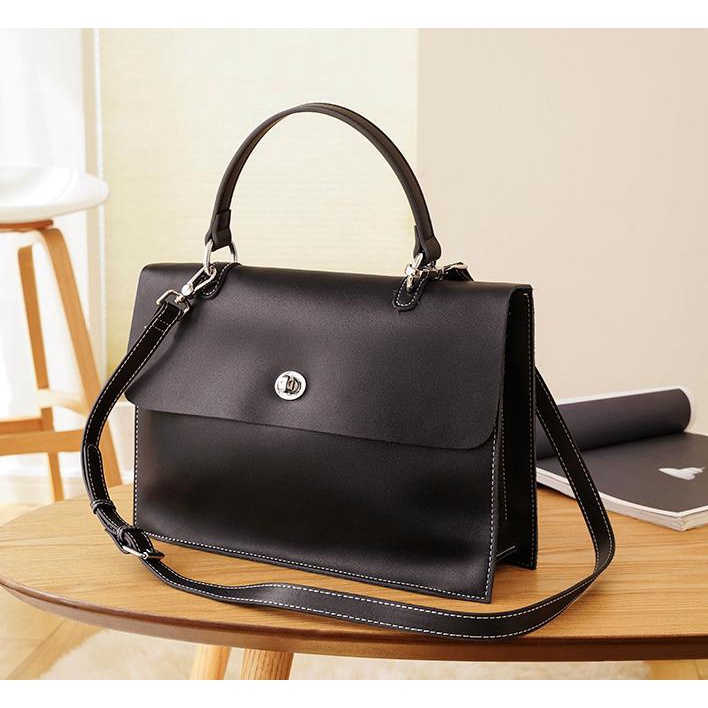 Urban Chic Working Office Messenger Leather Bag Handbag Black | Shopee ...