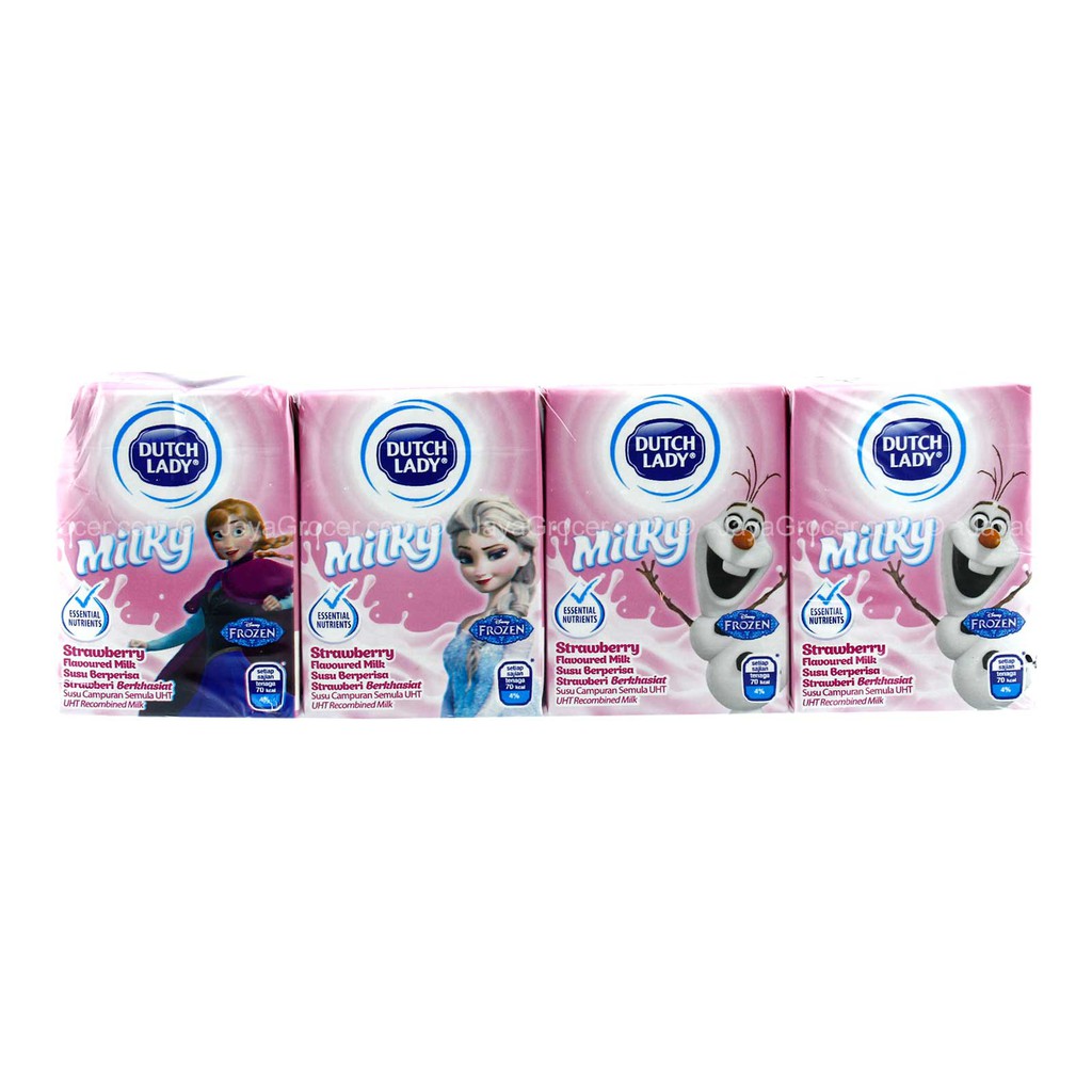 Dutch Lady Strawberry Flavored Milk 4 x 180ml (New Packing) | Shopee ...