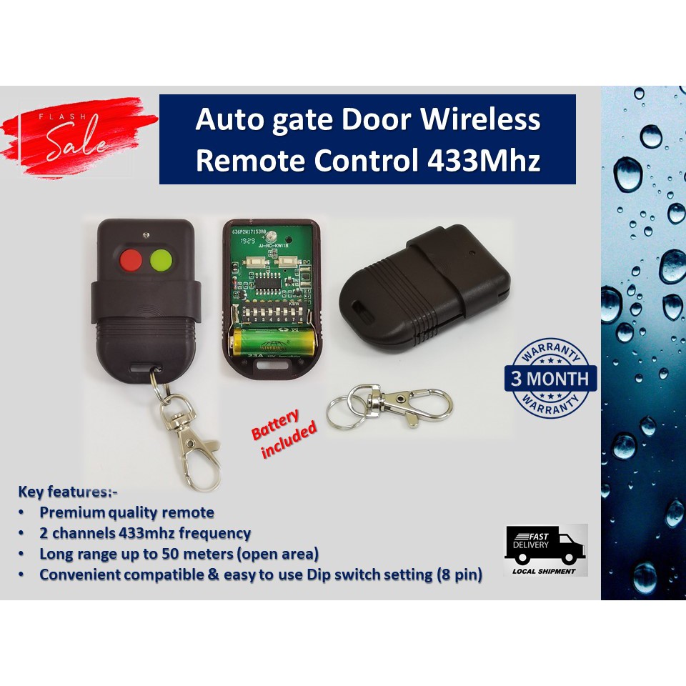 Autogate Door Wireless Remote Control 433Mhz DIP Switch Auto Gate ...