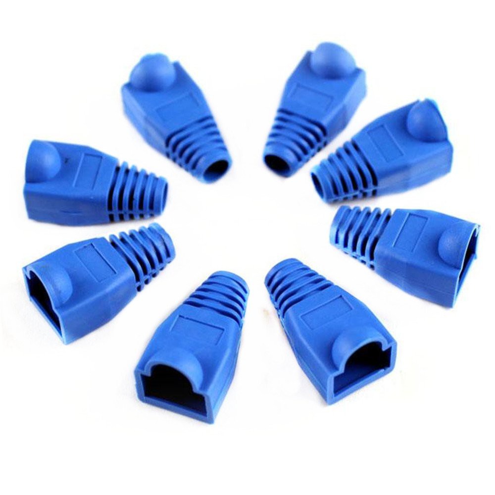 Network LAN RJ45 Cat 5 Cat 5e Cat 6 Rubber Boot PVC Protector Cap ...