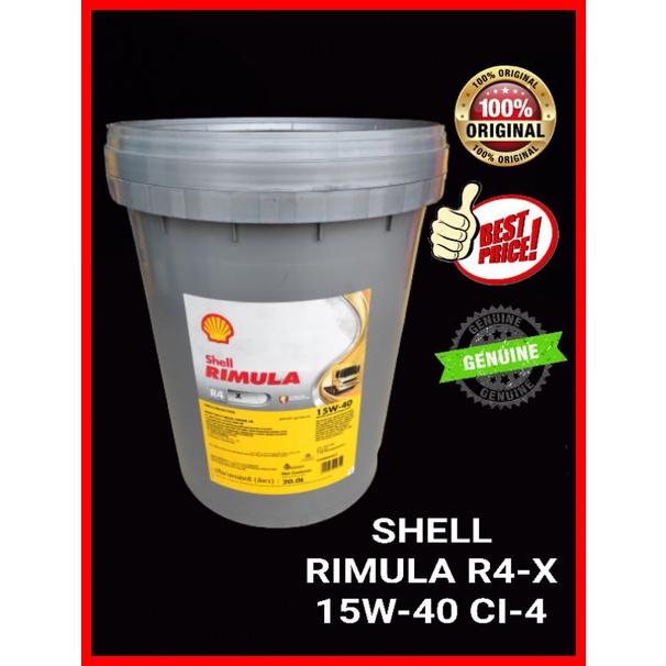 SHELL RIMULA R4X 15W40 CI-4 (20L) | Shopee Malaysia