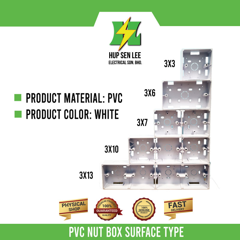 PVC Nut Box Surface Type/ Electrical Box/ Base Switch / Box Socket 3x3 ...