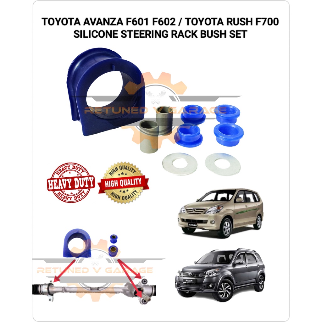 TOYOTA AVANZA F601 F602 / TOYOTA RUSH F700 SILICONE STEERING RACK BUSH ...