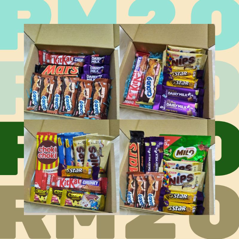 RM 20 Set hadiah coklat Surprise gift box Chocolate gift set Birthday ...