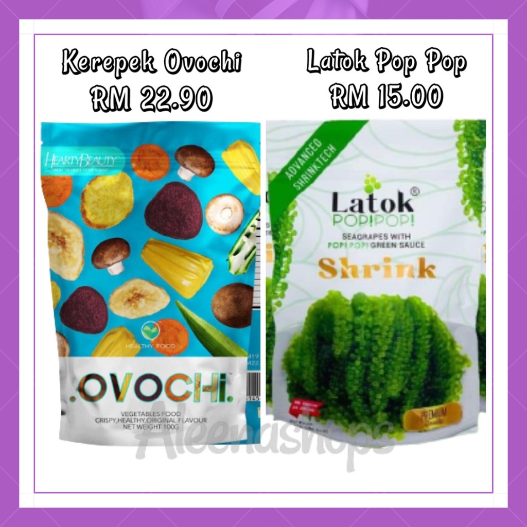 Ovochi Healthy Snacks & Latok Pop Pop Shrink (Seagrape) Kerepek Keropok ...
