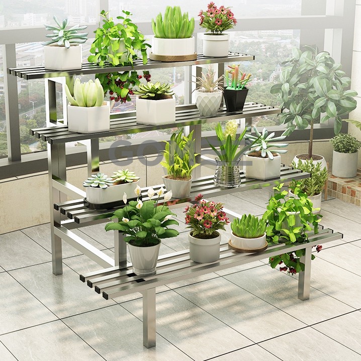 GOMEZ Stainless Steel Flower Pot Rack / Gardening Stand / Plant Rack ...