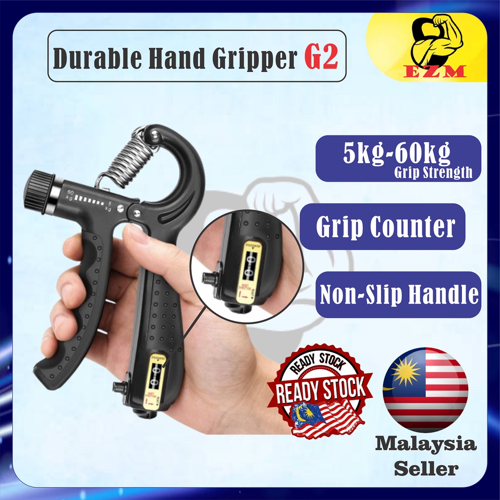 Adjustable Resistance Hand Grip Gripper 60kg counter Wrist Arm Finger ...